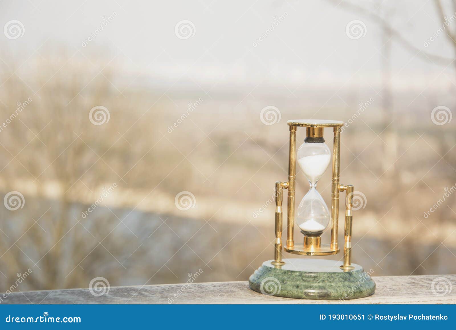 Beautiful Hourglass on the Background of Nature Stock Image - Image of ...