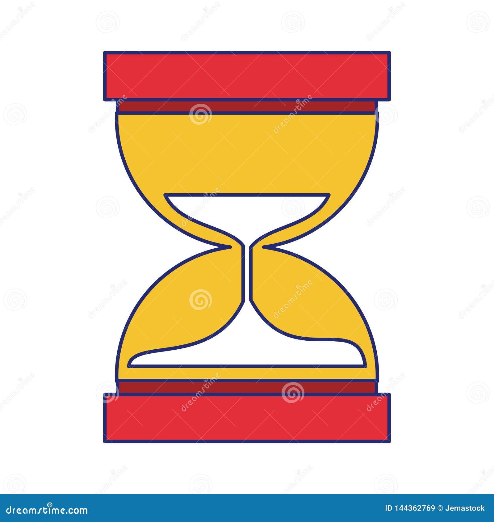 Hourglass Antique Timer Symbol Blue Lines Stock Vector - Illustration ...