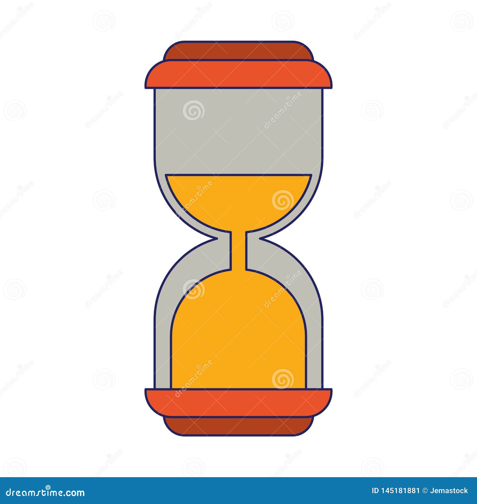 Hourglass Antique Timer Symbol Blue Lines Stock Vector - Illustration ...