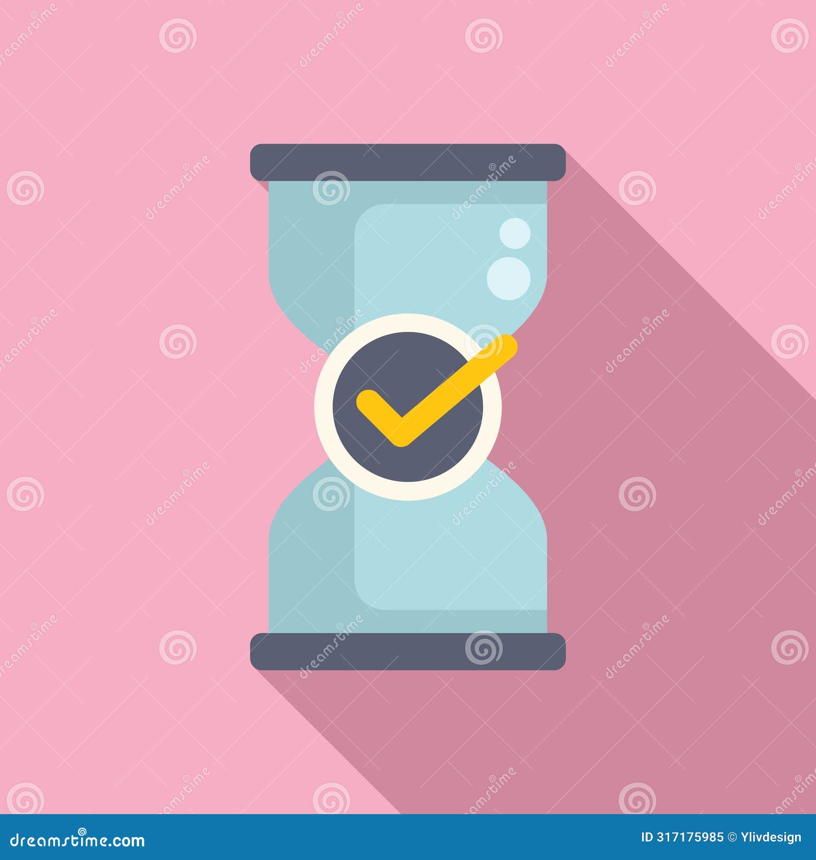 Hourglass Approved Duration Icon Flat Vector. Plan Time Event Stock ...