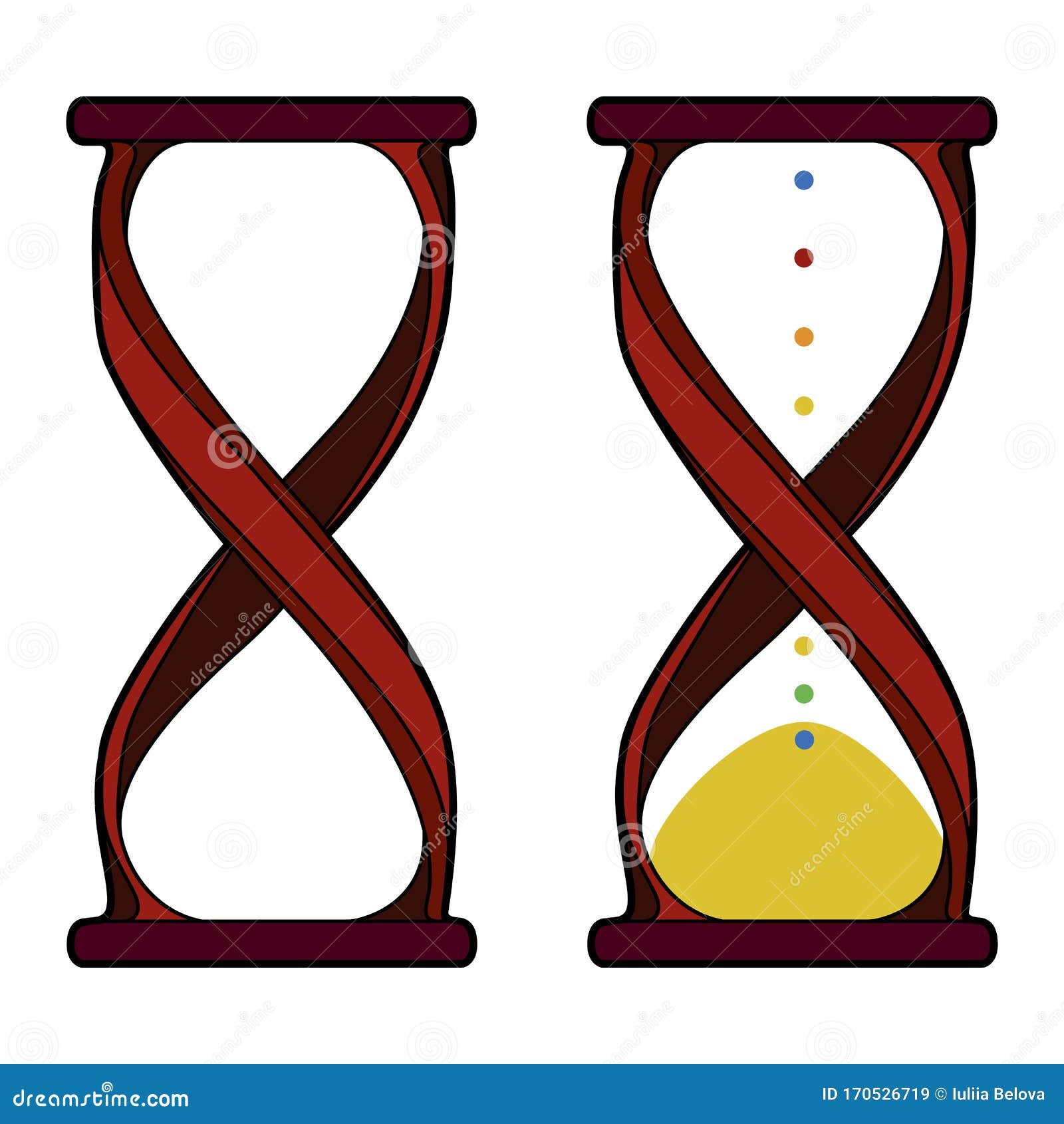 Hourglass As a Model of DNA Drawing Illustration Stock Illustration ...