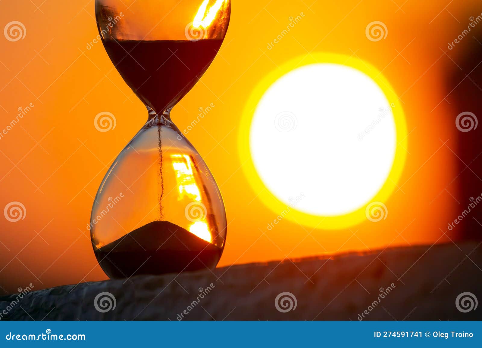 Hourglass on the Background of a Sunset. the Value of Time in Life ...