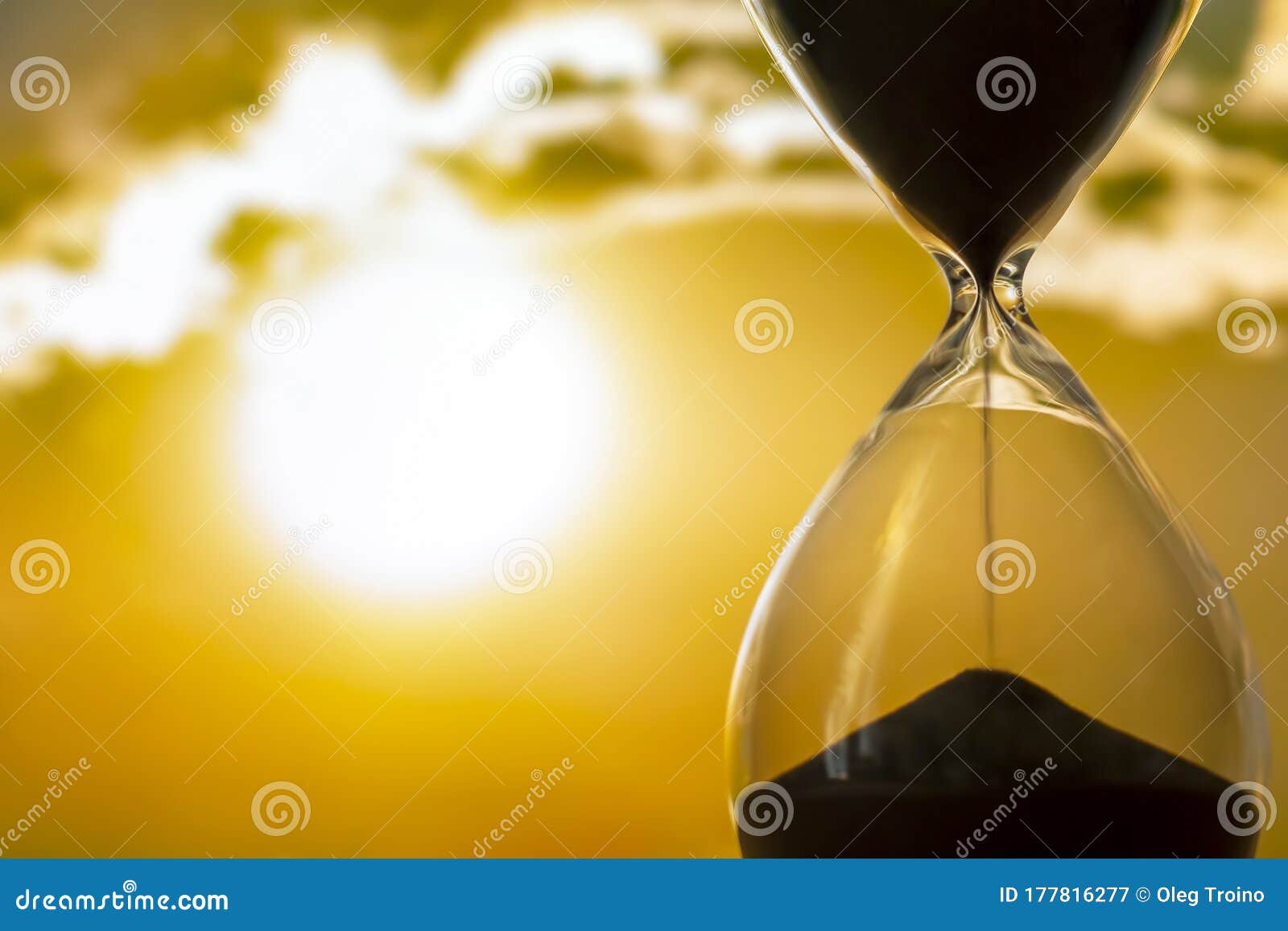 Hourglass on the Background of a Sunset. the Value of Time in Life ...