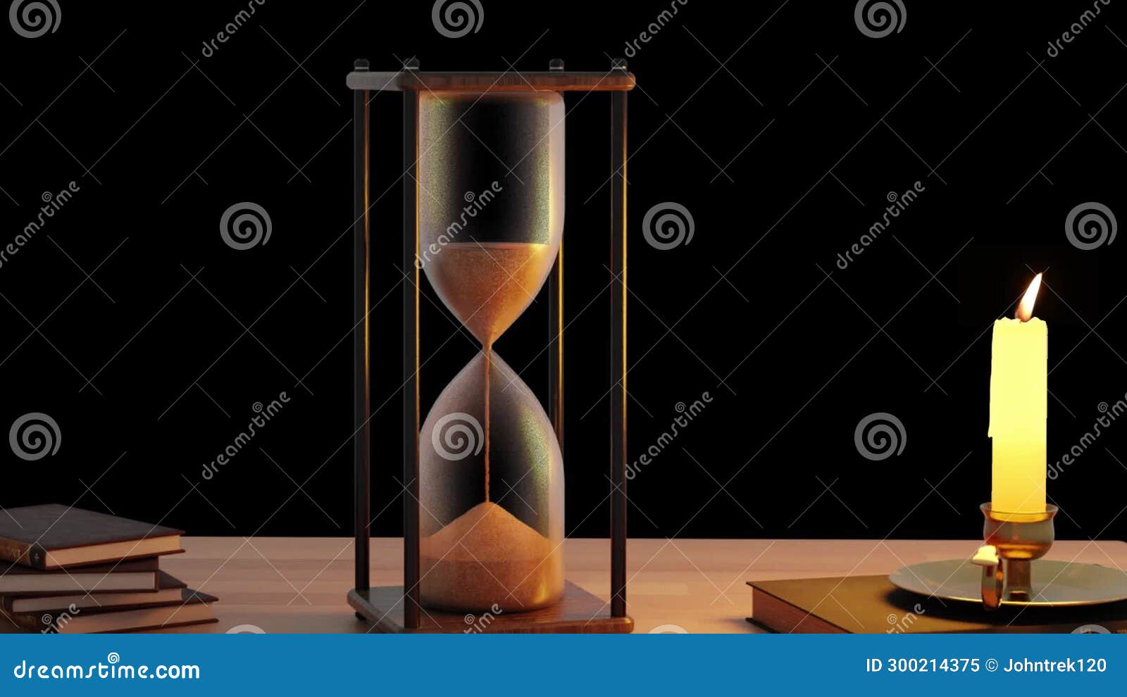 Hourglass on a Black Background Stock Video - Video of glass, clock ...