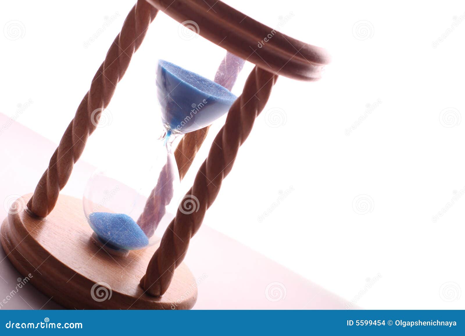Hourglass blue sand stock photo. Image of wood, timer - 5599454