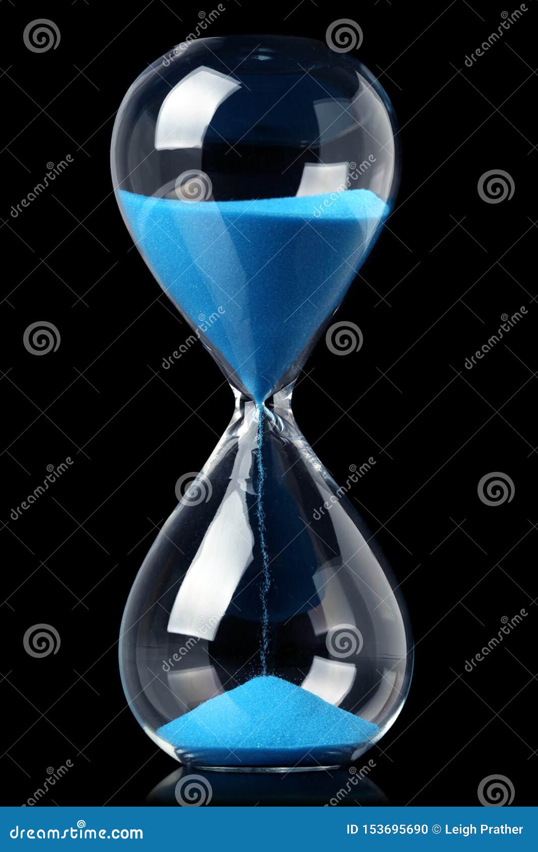 Hourglass with Blue Sand Showing the Passage of Time Stock Photo ... Hourglass with Blue Sand Showing the Passage of Time Stock Photo ...