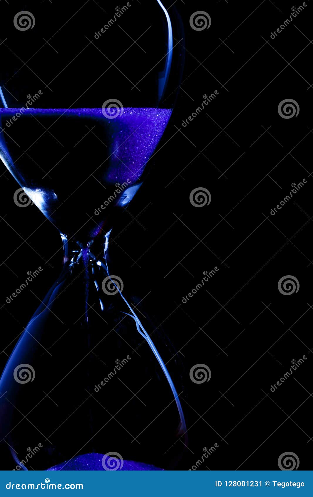 Hourglass blue silhouette stock image. Image of hour - 128001231