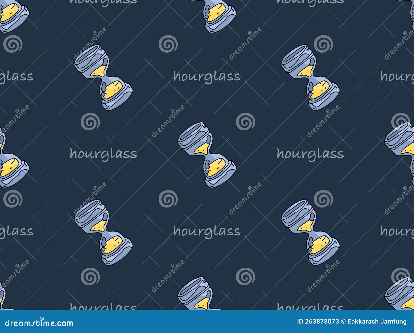 Hourglass Seamless Pattern on Blue Background Stock Illustration ...