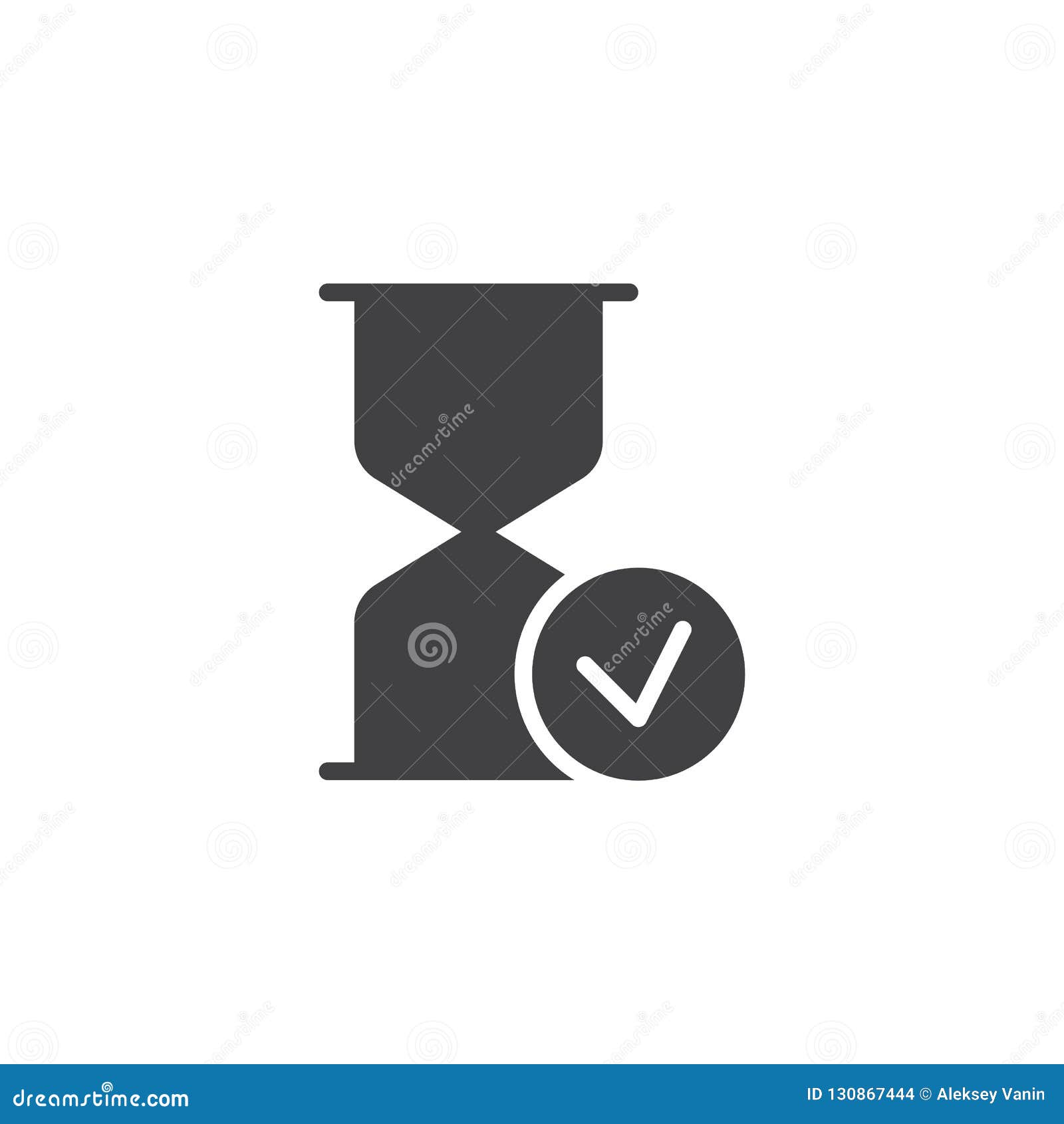 Hourglass Check Mark Vector Icon | CartoonDealer.com #130867444