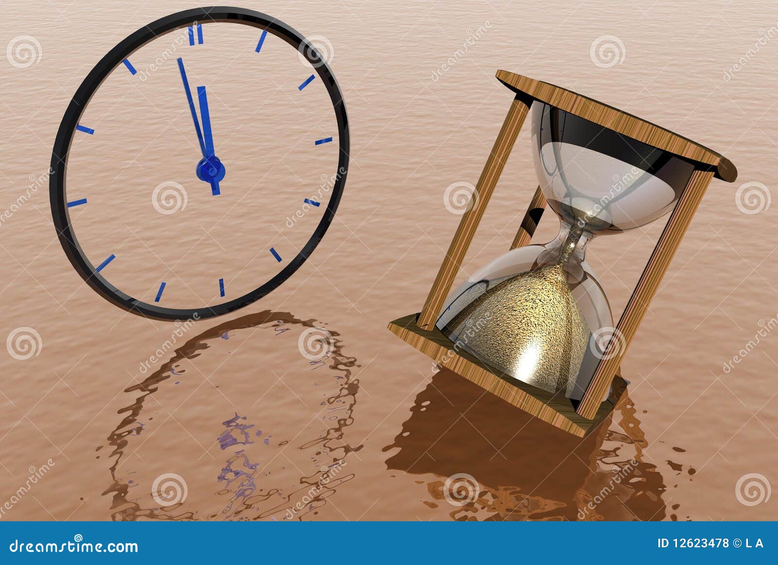 Hourglass With Clock Stock Photo | CartoonDealer.com #12623478