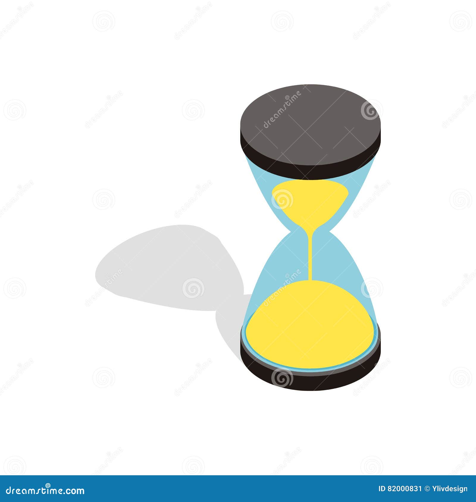 Hourglass Clock Icon, Isometric 3d Style Stock Vector - Illustration of ...