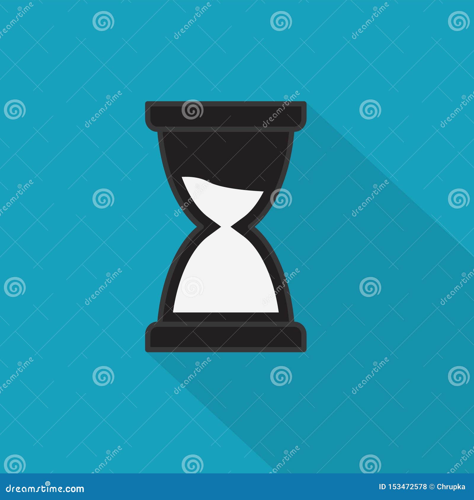 Hourglass clock icon stock vector. Illustration of history - 153472578