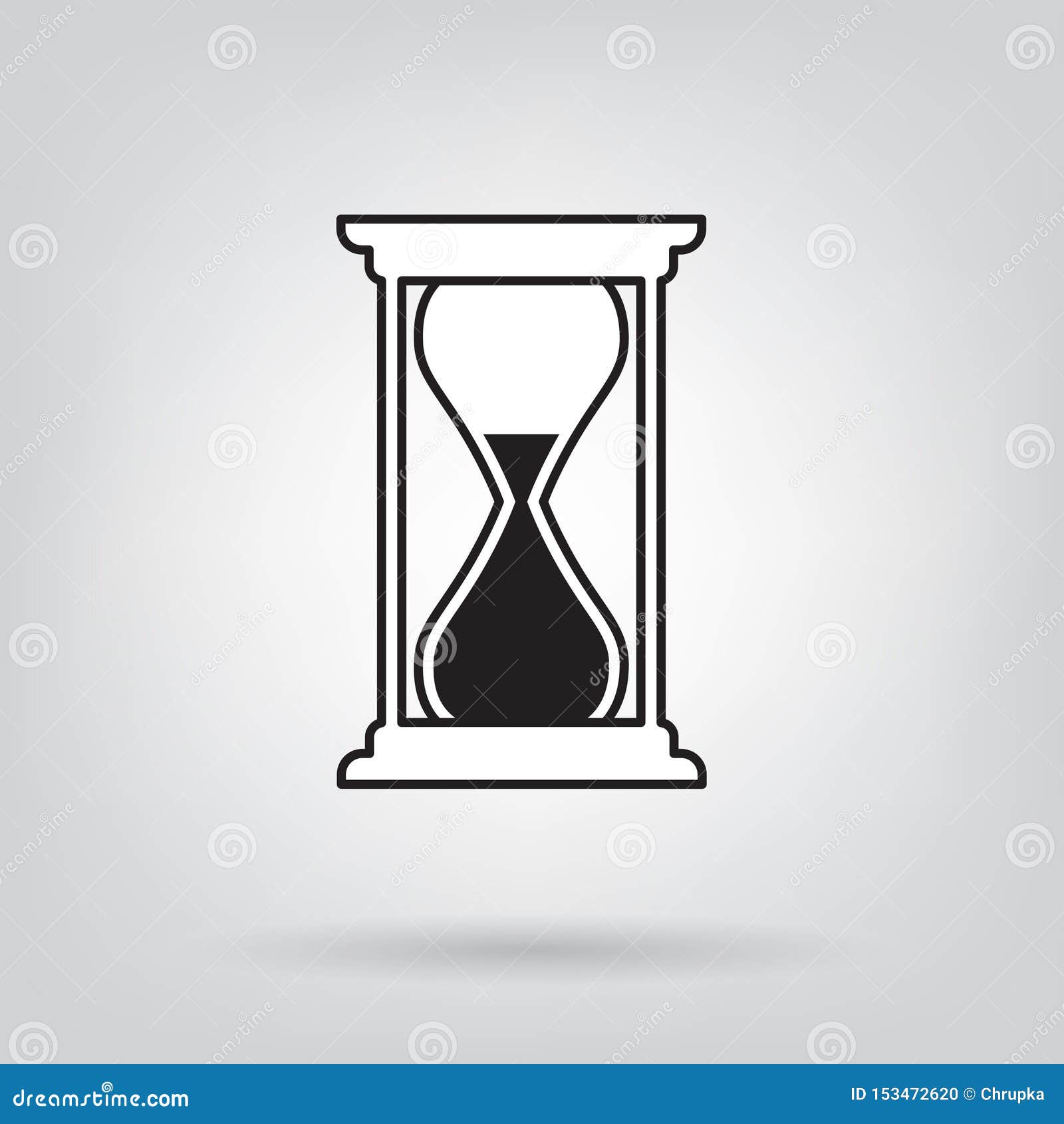 Hourglass clock icon stock vector. Illustration of contour - 153472620