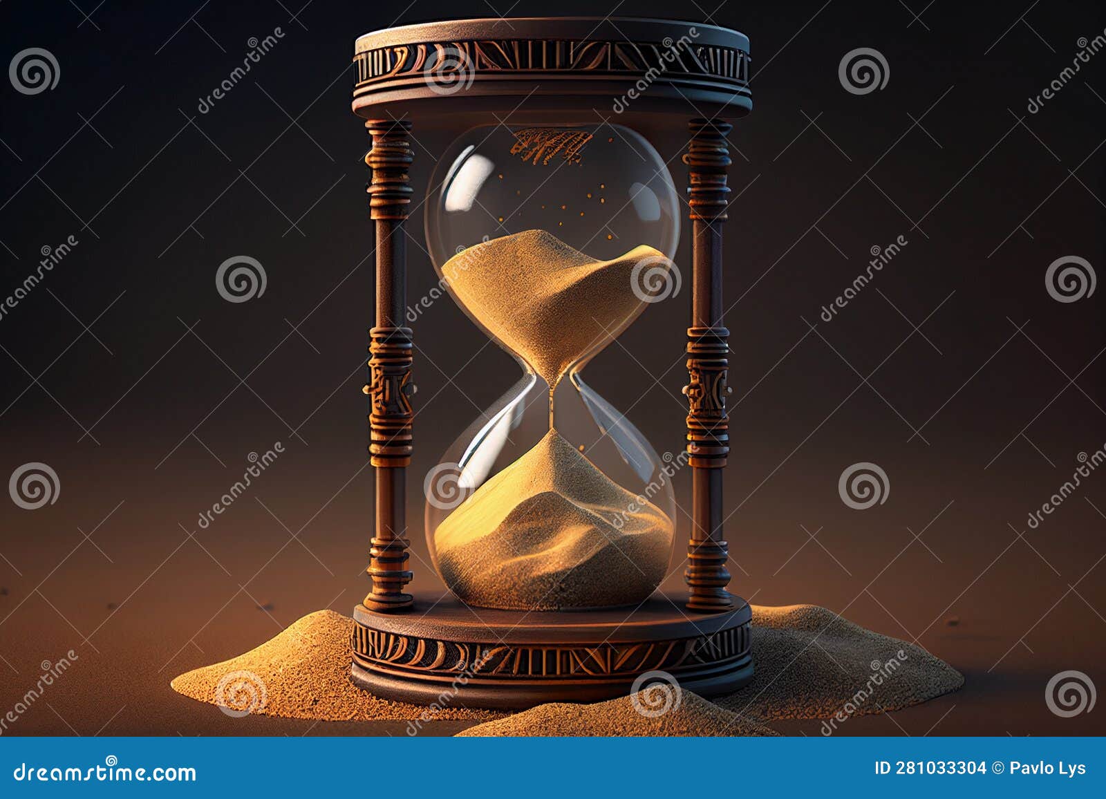 Hourglass Close-up. Symbol of Time Stock Illustration - Illustration of ...