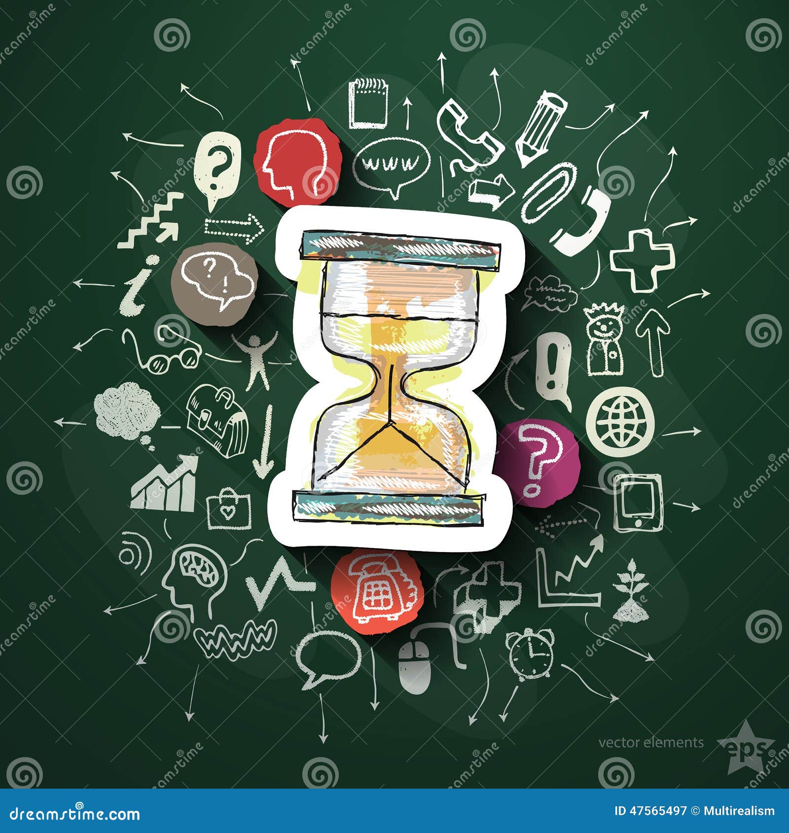 Hourglass Collage Icons Blackboard Stock Illustrations – 2 Hourglass ...