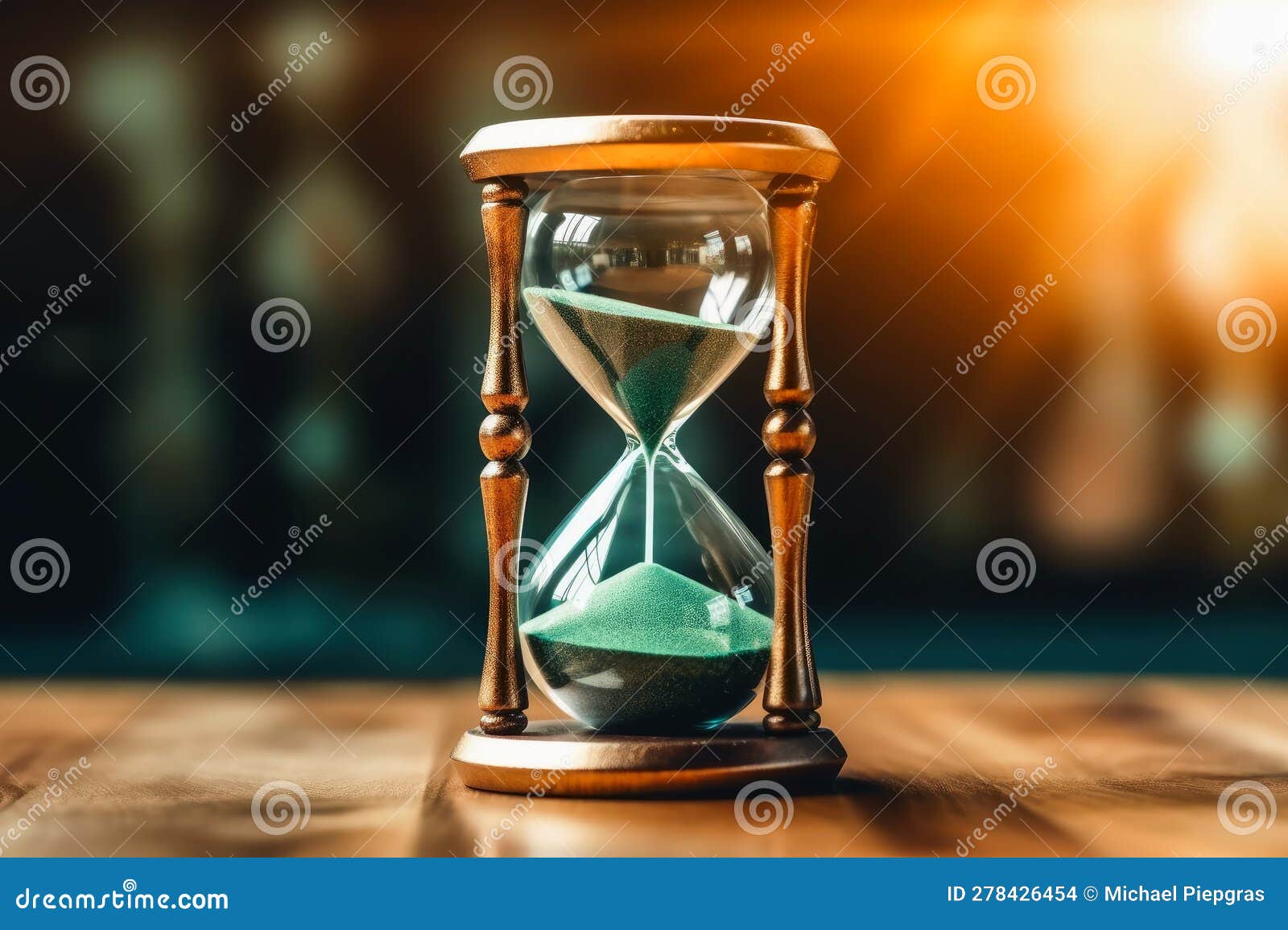 Hourglass and the Concept of Time Created with Generative AI Technology ...