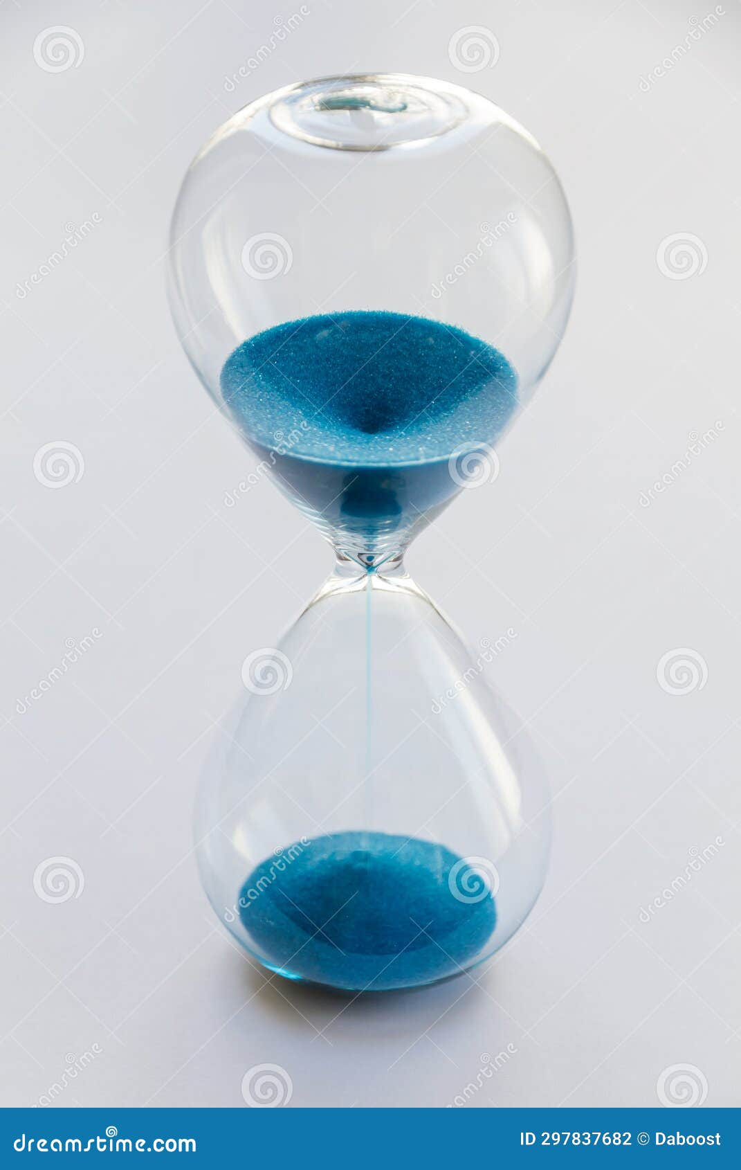 Hourglass Containing Blue Sand Isolated on White Background Stock Photo ...