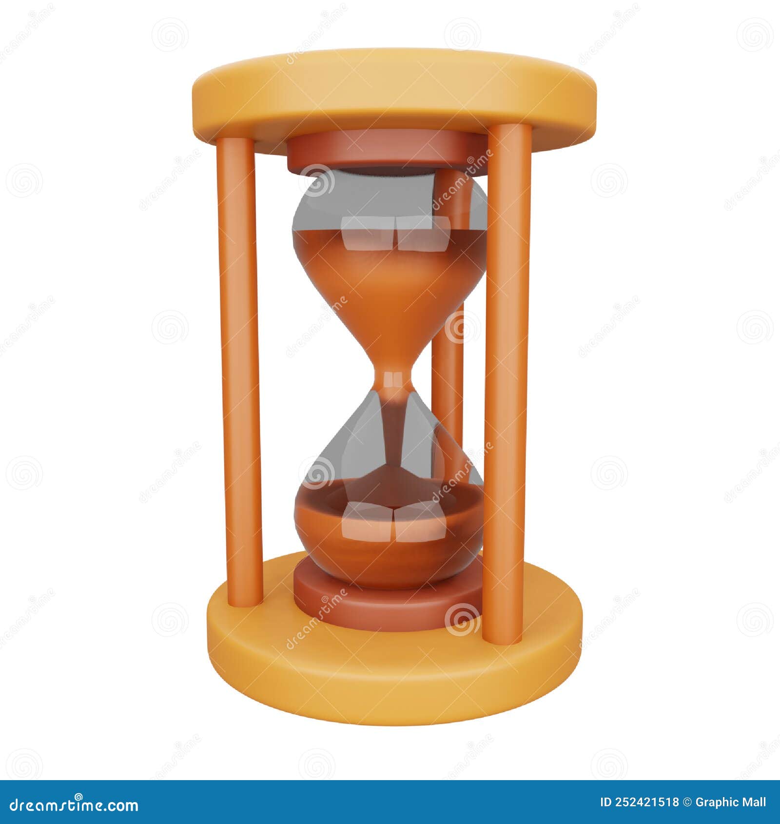 Hourglass 3d Rendering Isometric Icon. Stock Vector - Illustration of ...