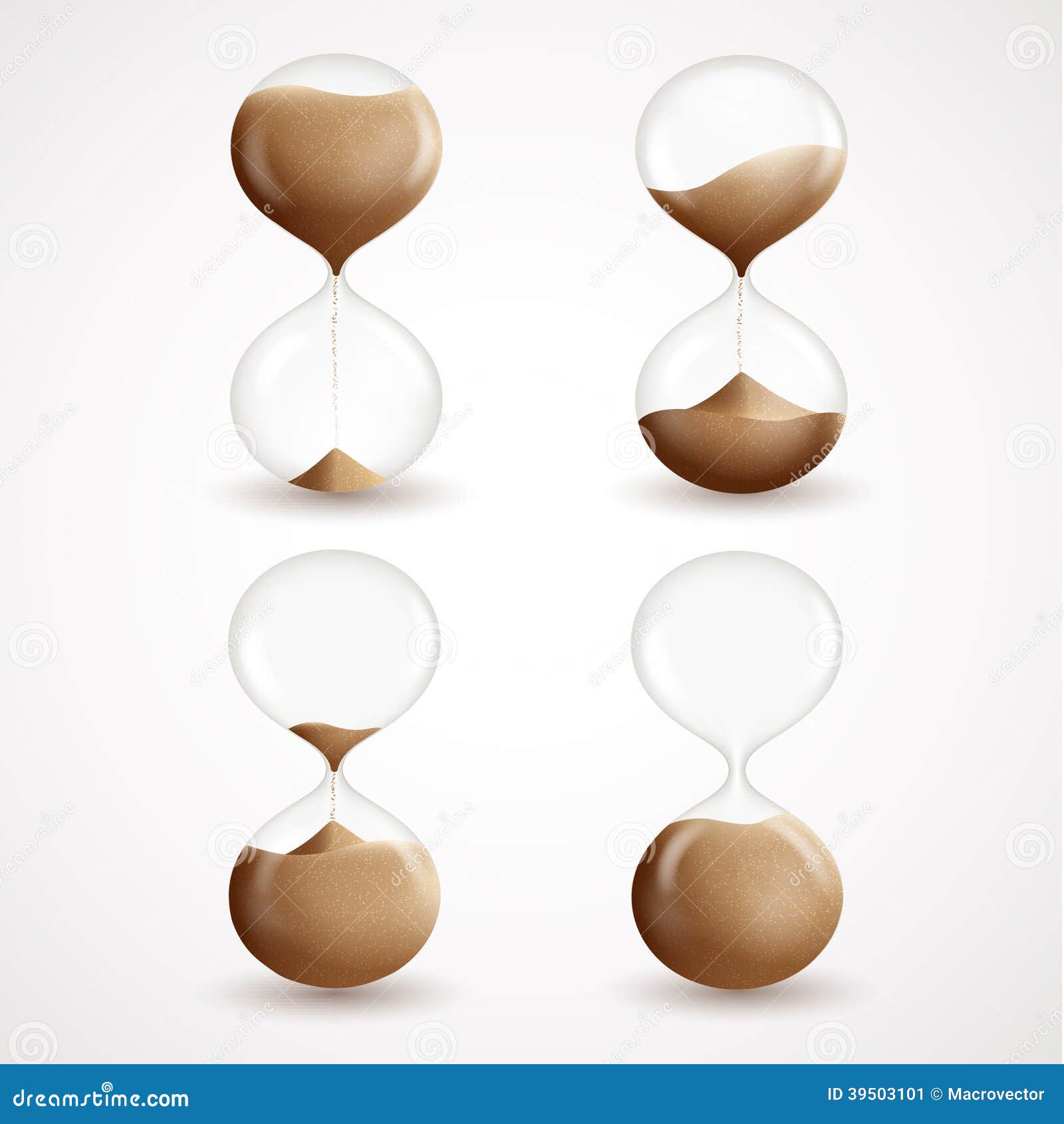 Hourglass Decorative Icons Set Stock Vector - Illustration of isolated ...
