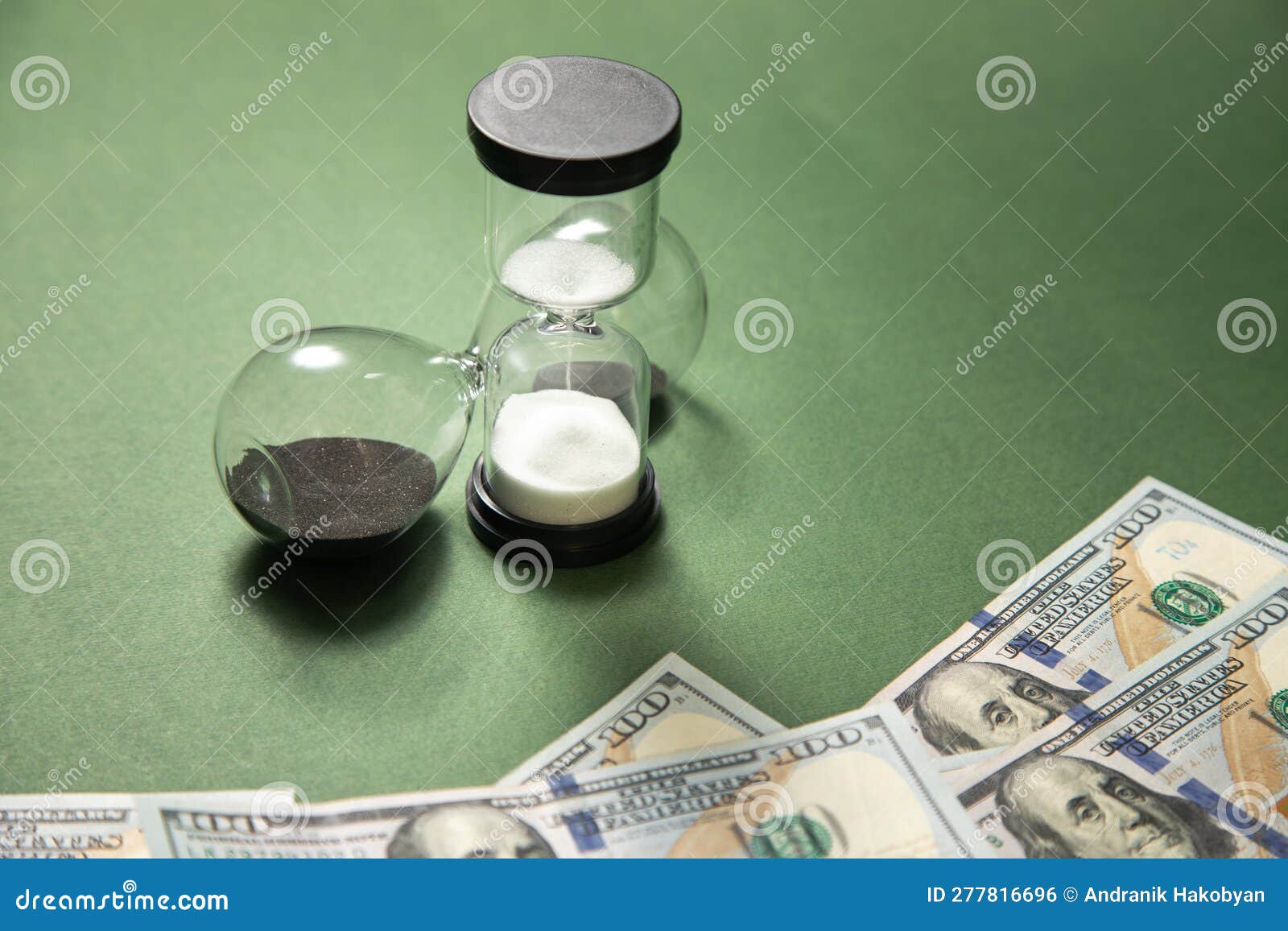 Hourglass and Dollar. Time is Money Stock Photo - Image of business ...