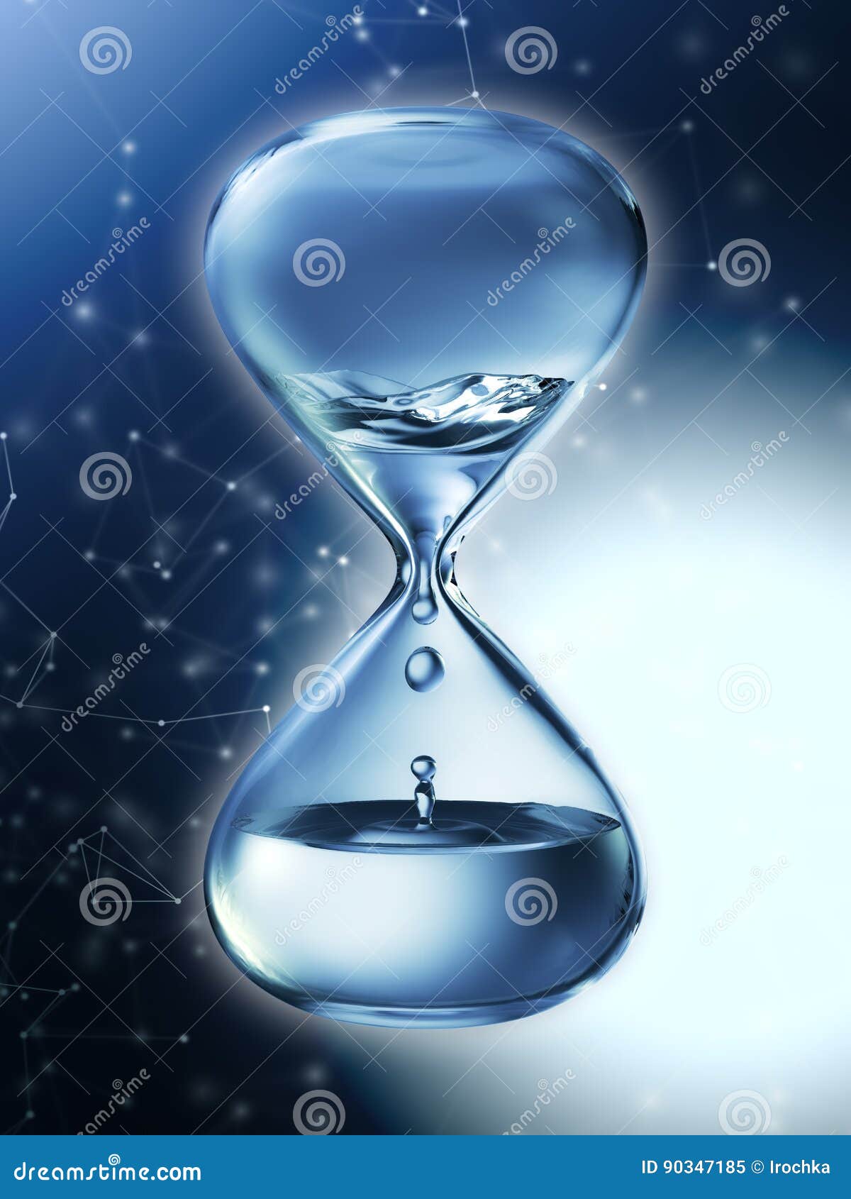 Hourglass with Dripping Water Close-up Stock Illustration ...