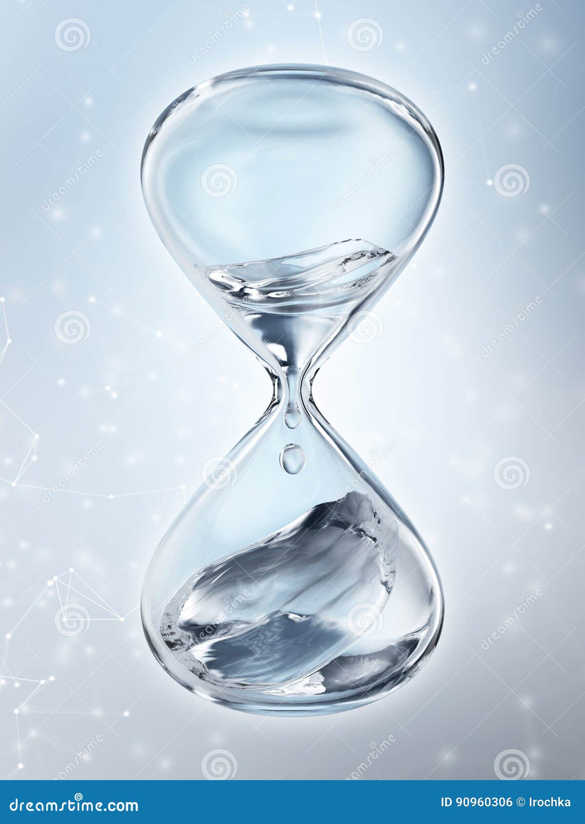 Hourglass with Dripping Water Close-up Stock Illustration ...