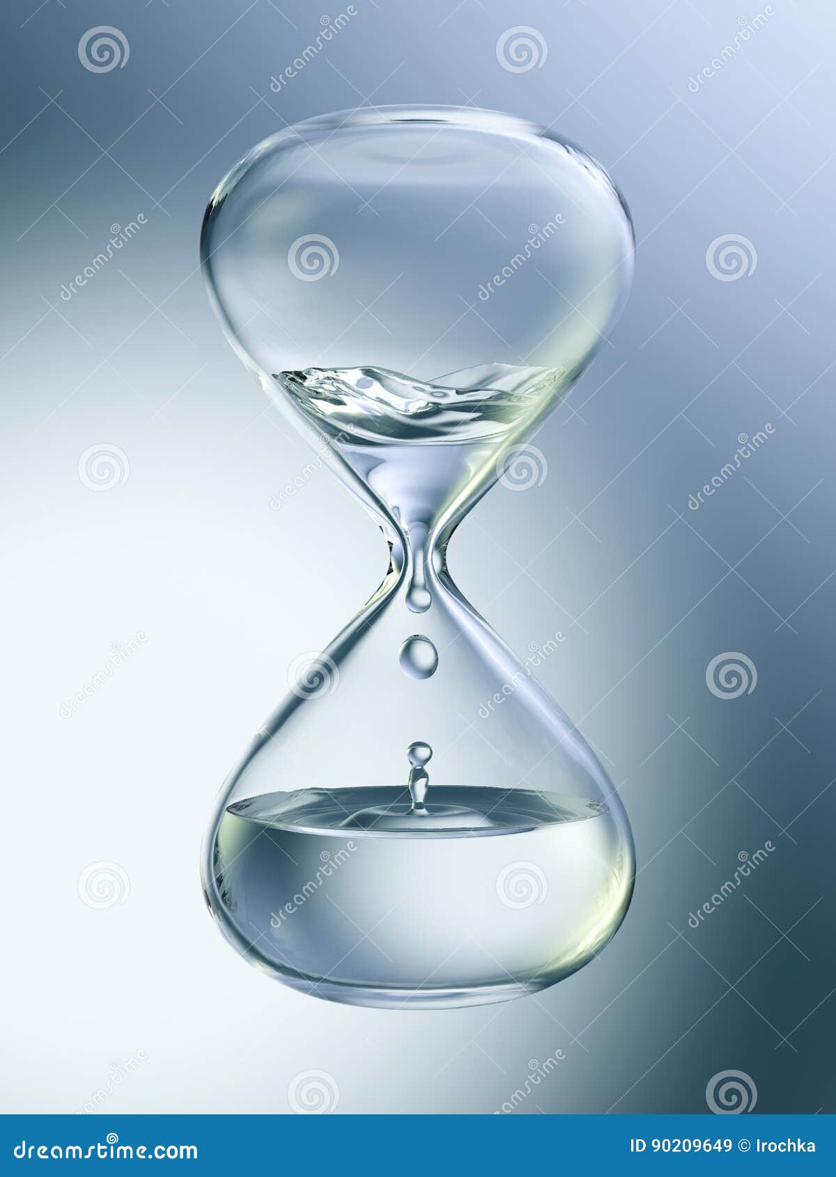 Hourglass with Dripping Water Close-up Stock Illustration ...