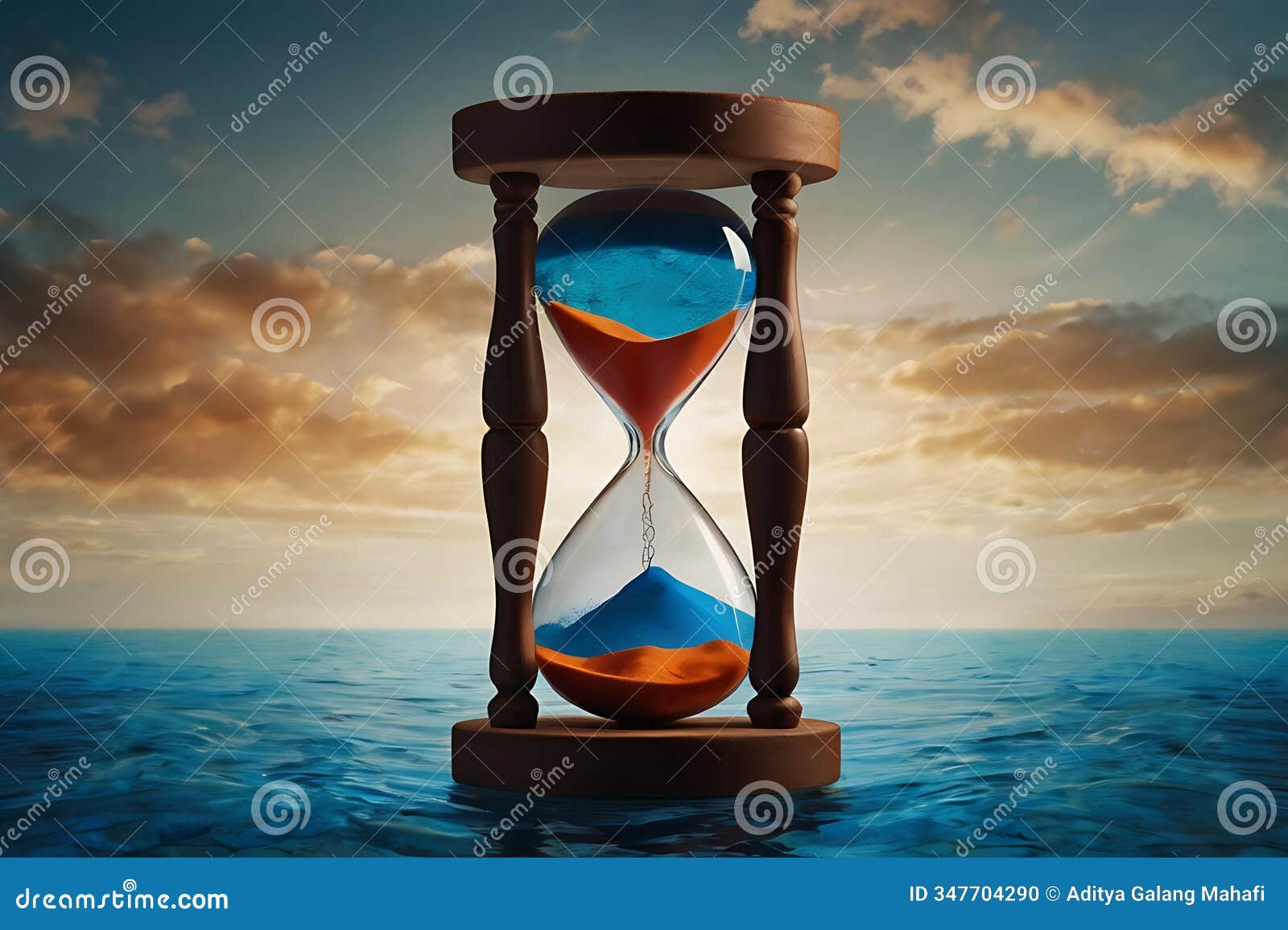 Hourglass of Elements: Fire, Water, Earth, Air, Generative AI Stock ...