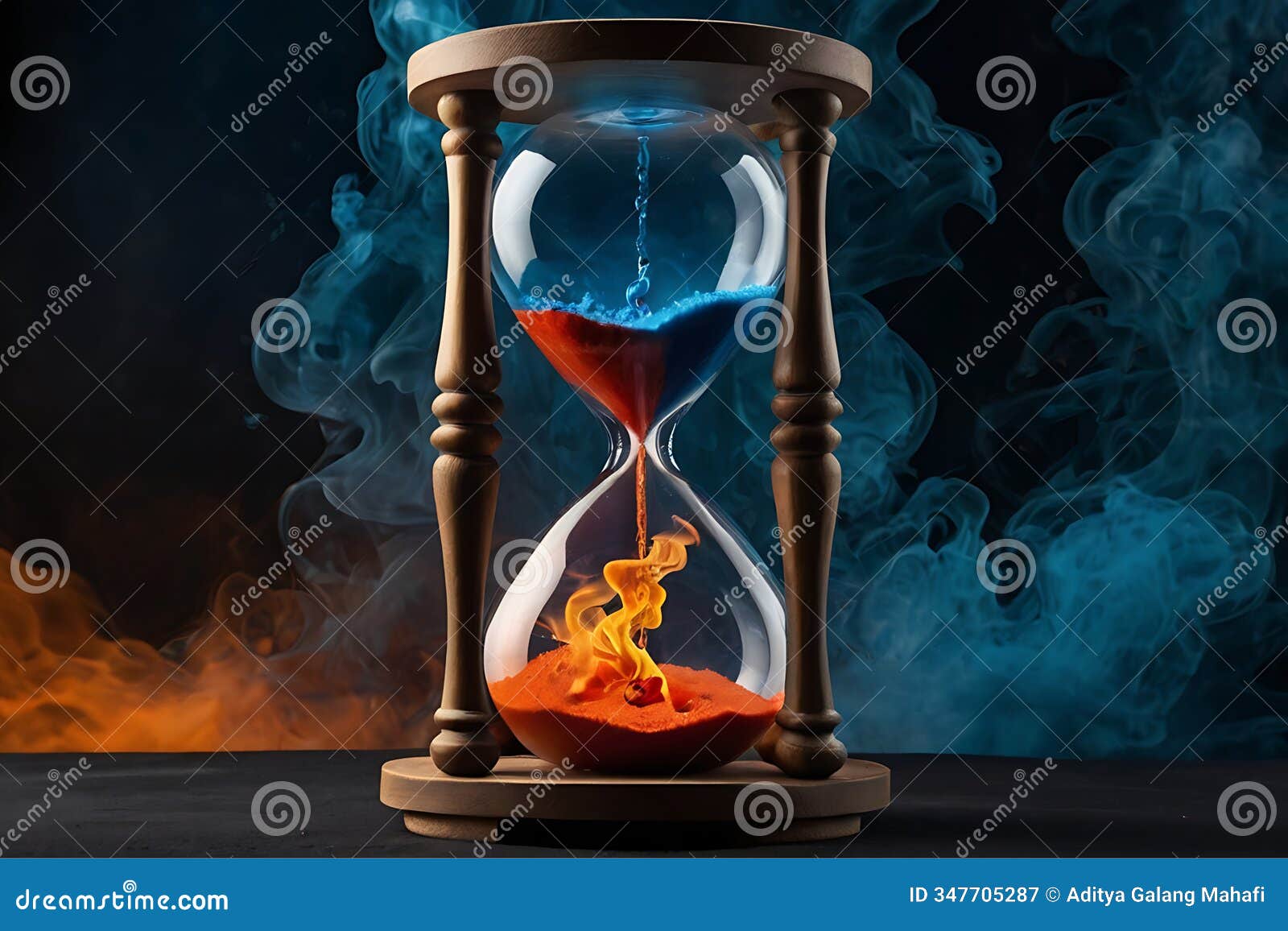 Hourglass of Elements: Fire, Water, Earth, Air, Generative AI Stock ...