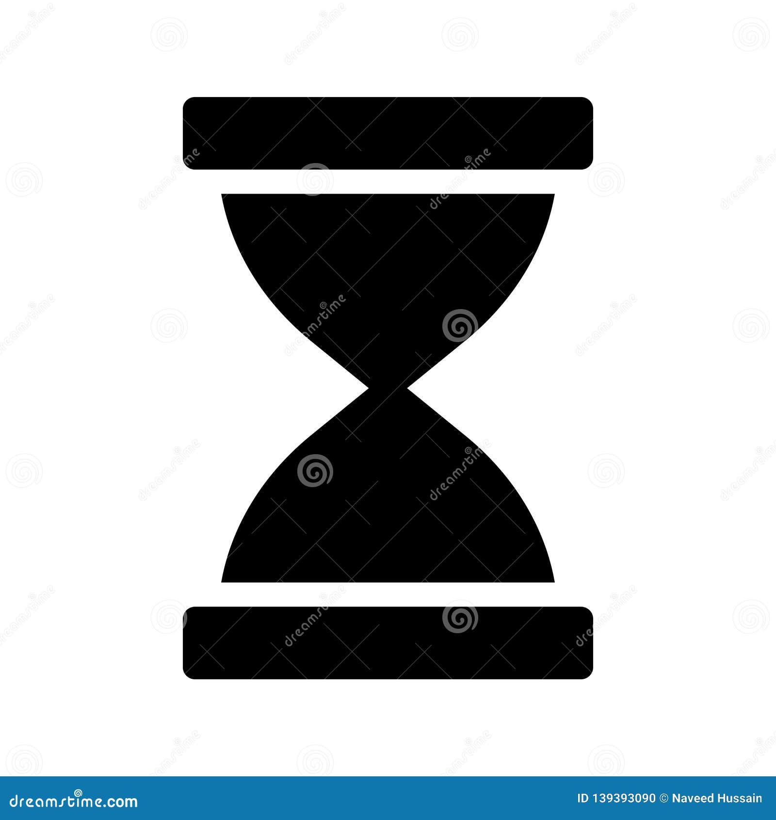 Hourglass Flat Glyps Vector Icon Stock Illustration - Illustration of ...
