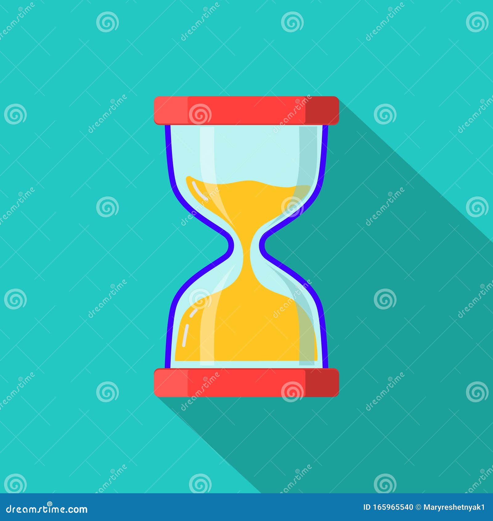 Hourglass Flat Vector Icon. Countdown of Time on Sand Glass. Timer ...