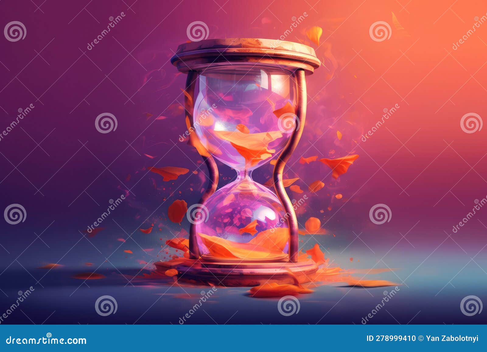 Hourglass with Floating Bubbles on a Vibrant Underwater Background ...