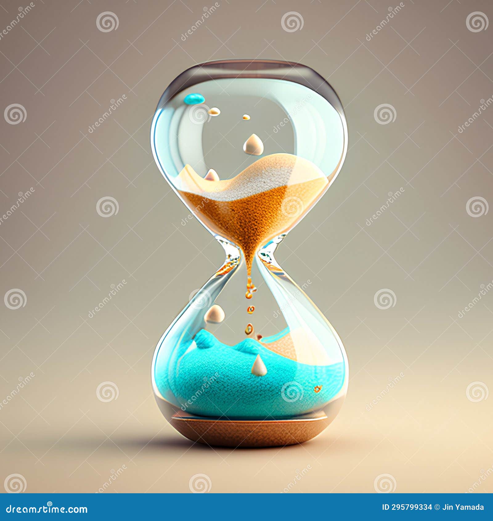 Hourglass with Flowing Sand. Concept of Time Passing Stock Illustration ...