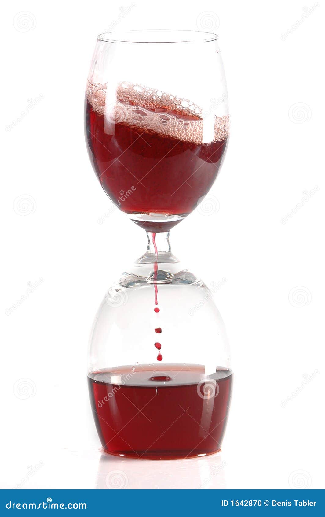 Hourglass from Glases of Red Wine Stock Photo - Image of glass, time ...