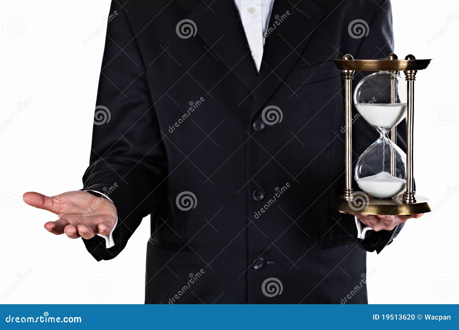 Hourglass in hand stock photo. Image of adult, person - 19513620