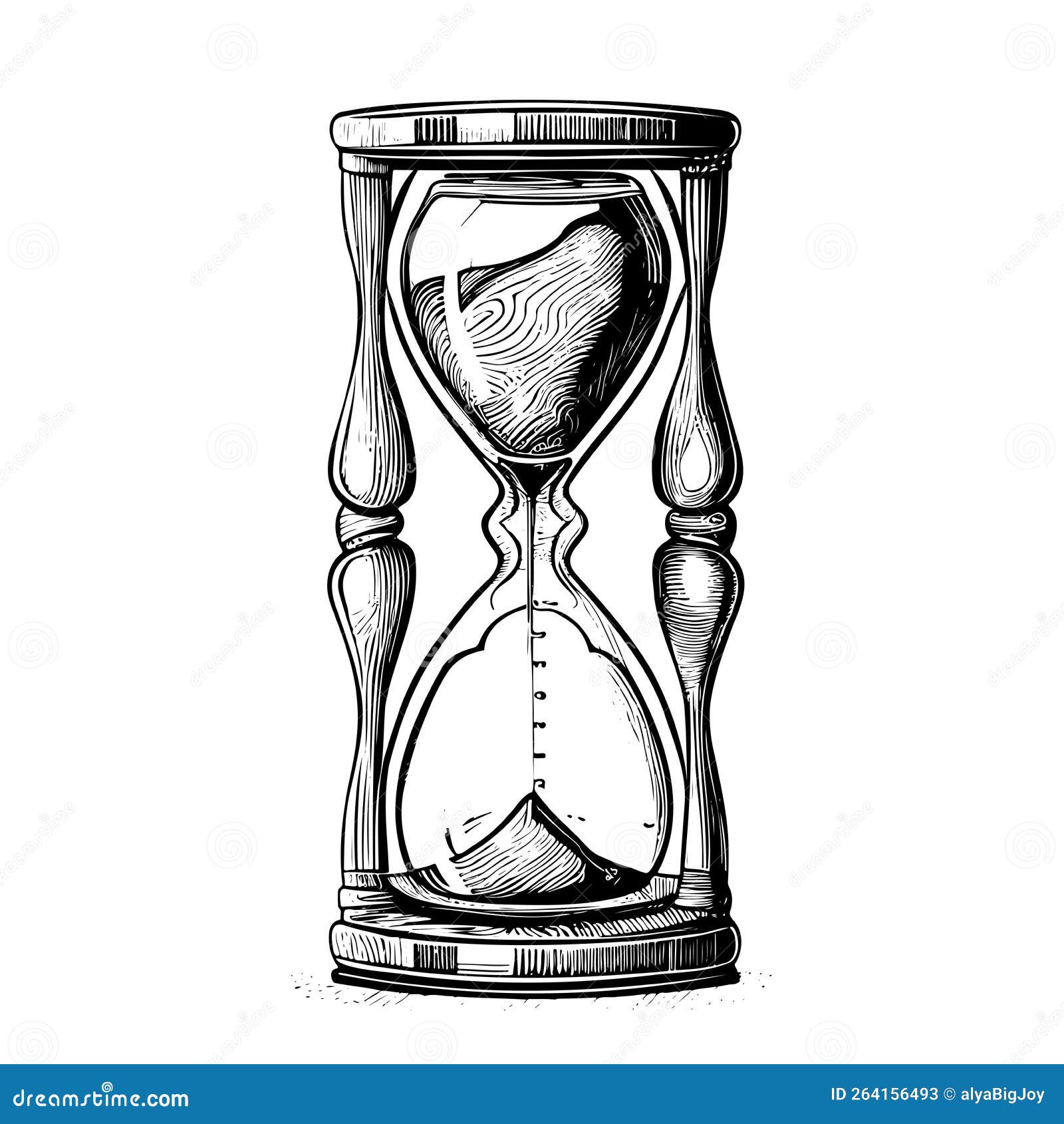 Hourglass Hand Drawn Sketch Justice Illustration. Stock Vector ...