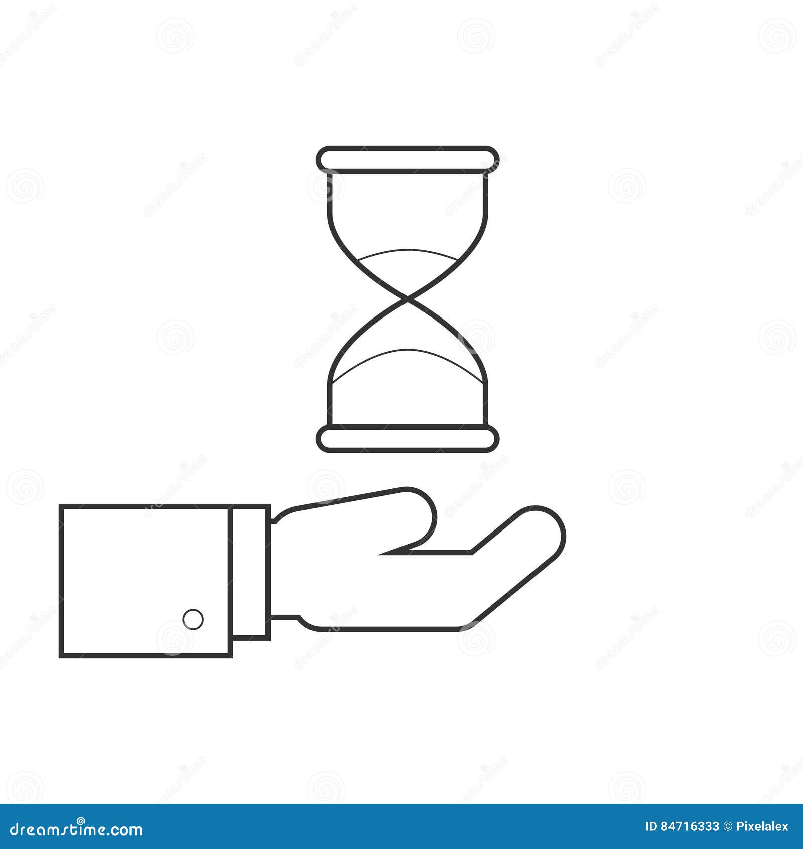 Hourglass on Hand Line Icon Stock Vector - Illustration of business ...