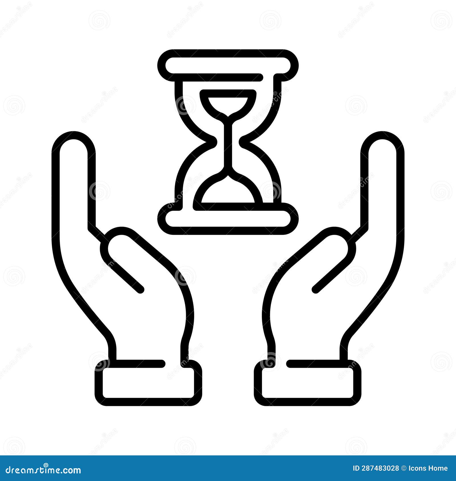 Hourglass in Hands Showing Concept Icon of Time Management Vector ...