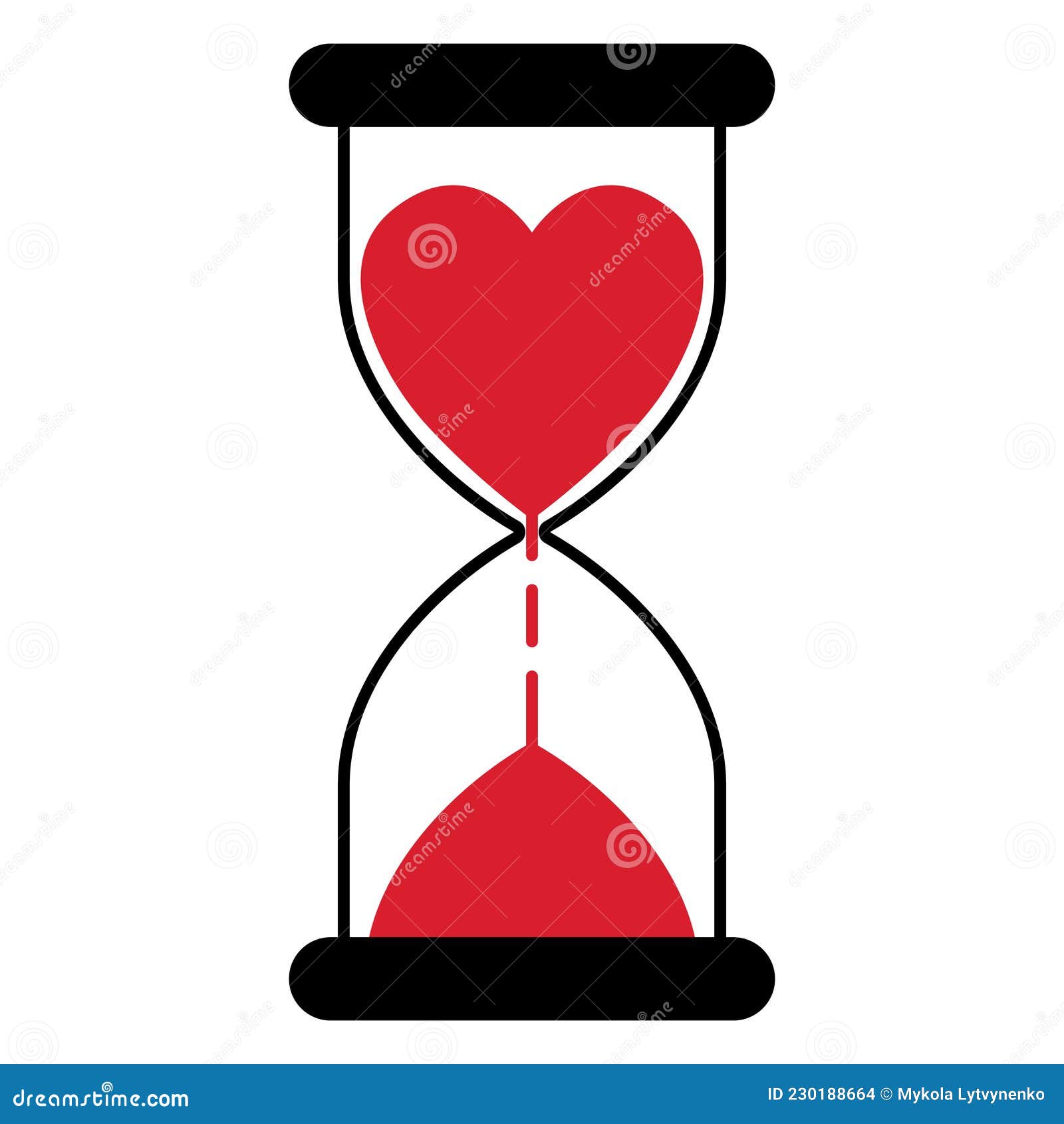 Hourglass with a Heart Time Love, a Timer for Lovers Stock Vector ...