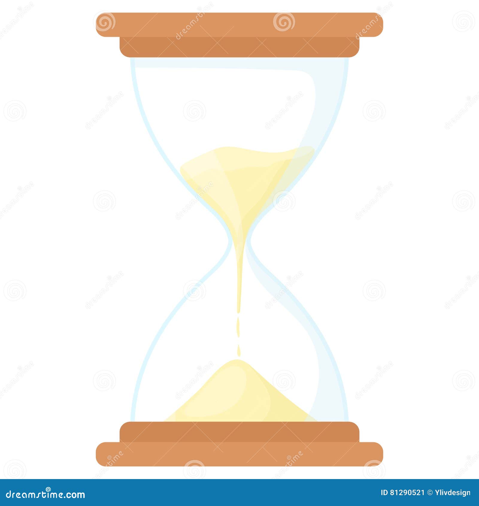 Hourglass Icon in Cartoon Style Stock Vector - Illustration of flowing ...