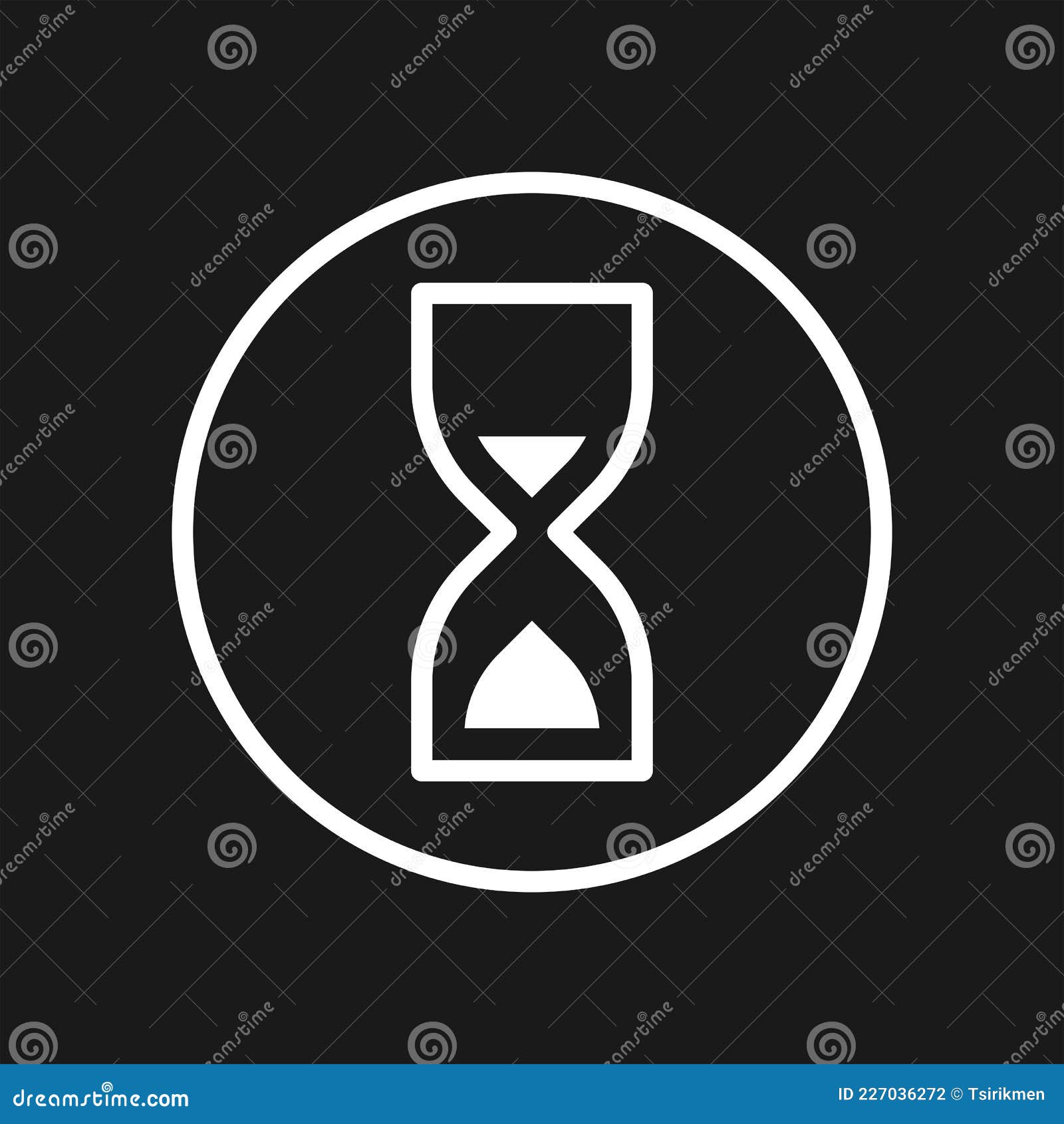 Hourglass Icon In Circle On Black Background Vector Illustration Stock Vector Illustration Of