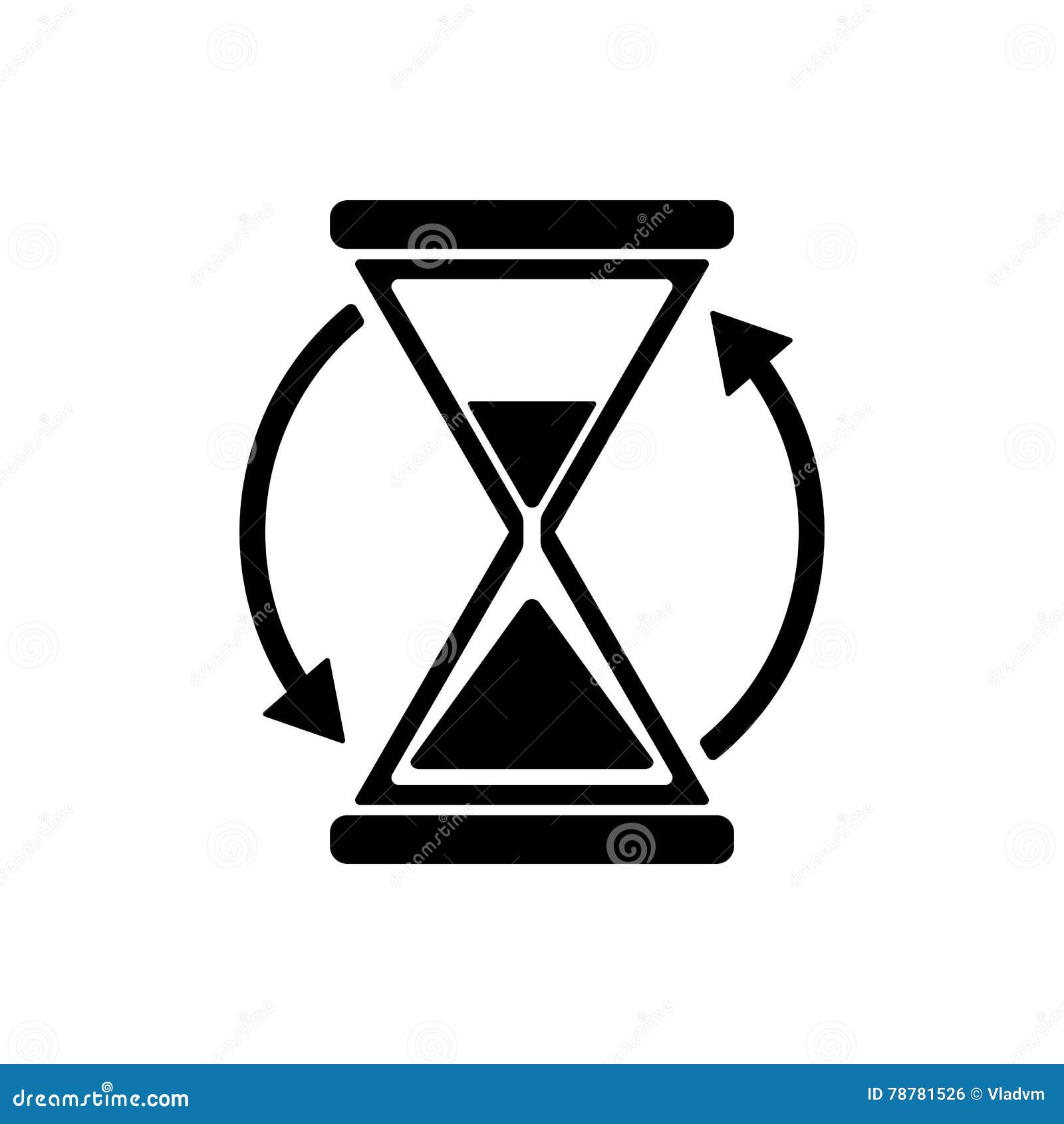 The Hourglass Icon. Clock Symbol Stock Vector - Illustration of ...