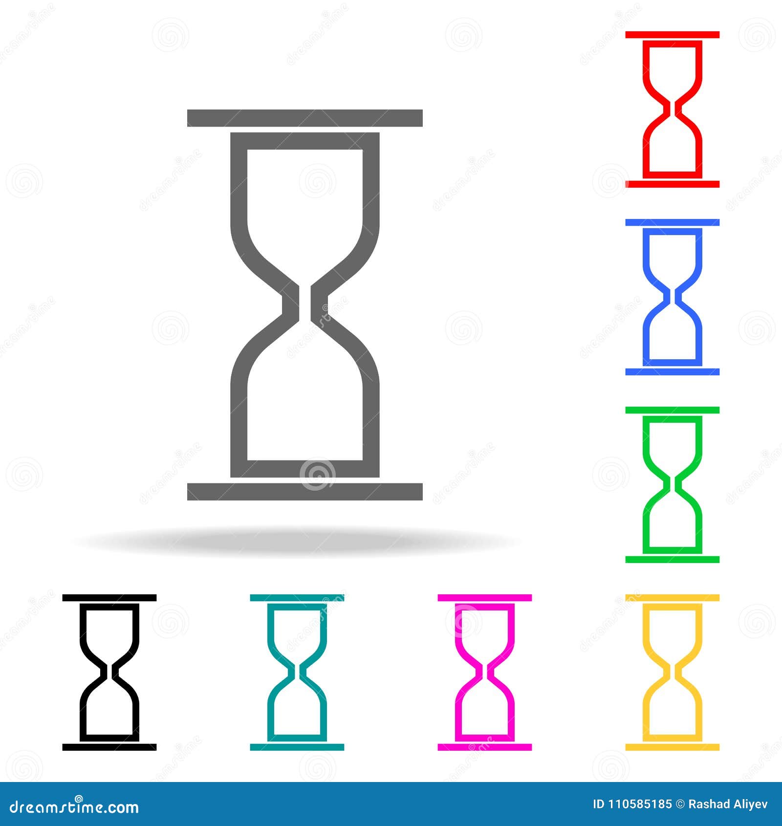 Hourglass Icon Elements In Multi Colored Icons For Mobile Concept And Web Apps Stock