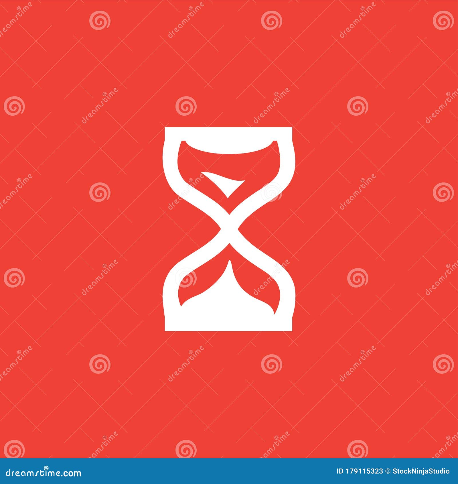 Hourglass Icon on Red Background. Red Flat Style Vector Illustration ...