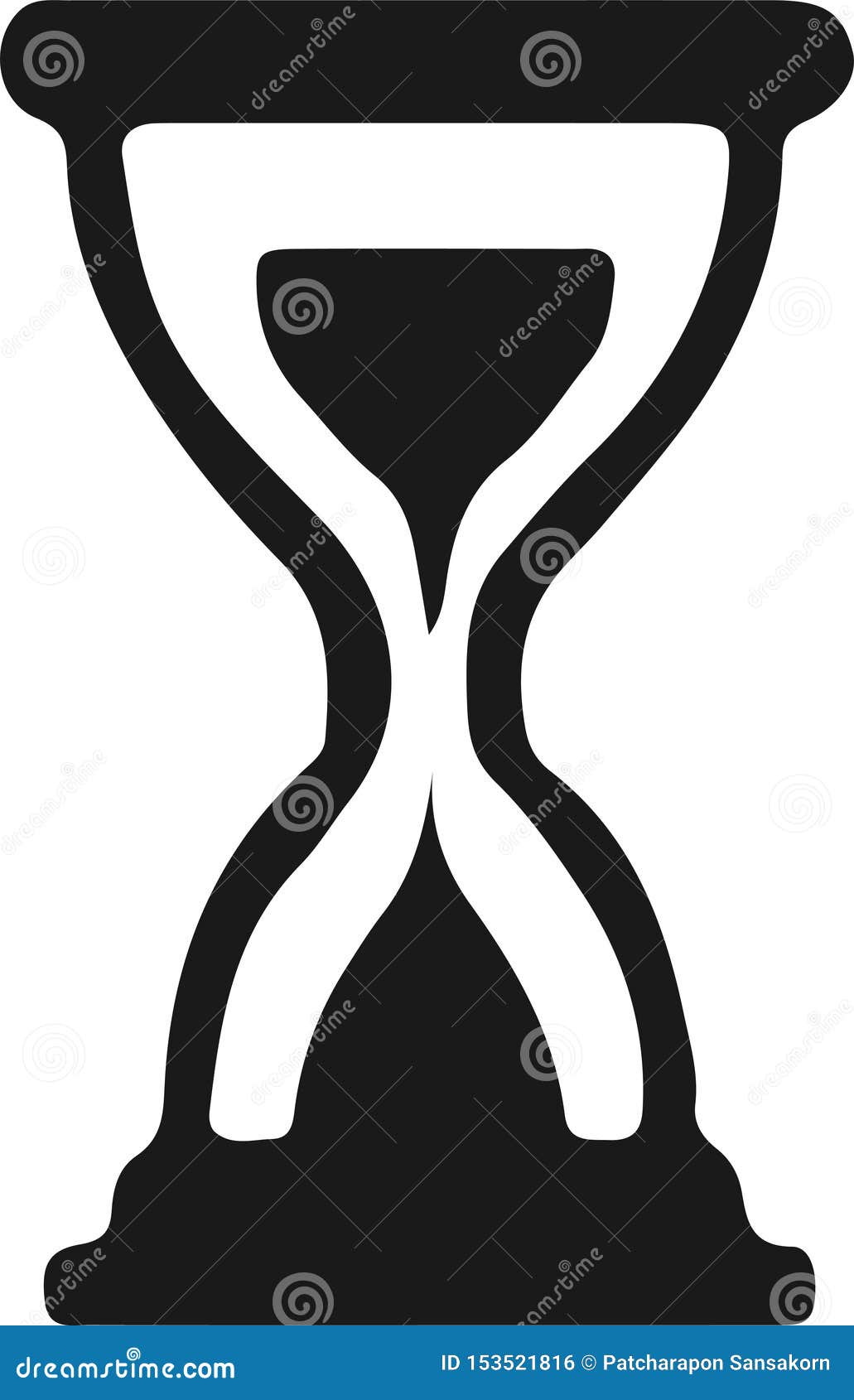 Hourglass Icon on White Background Stock Illustration - Illustration of ...