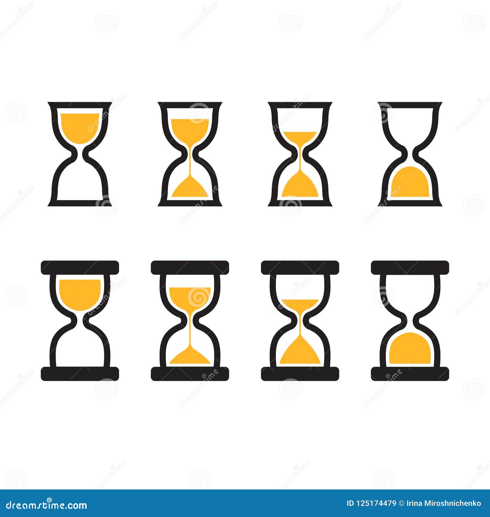 Hourglass icons set stock vector. Illustration of design - 125174479