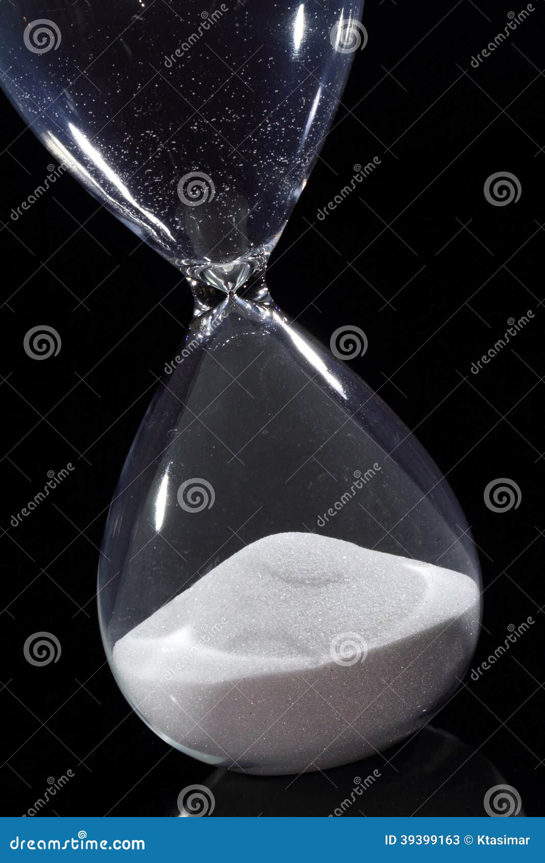 Hourglass Isolated on Black Stock Image - Image of running, isolated ...