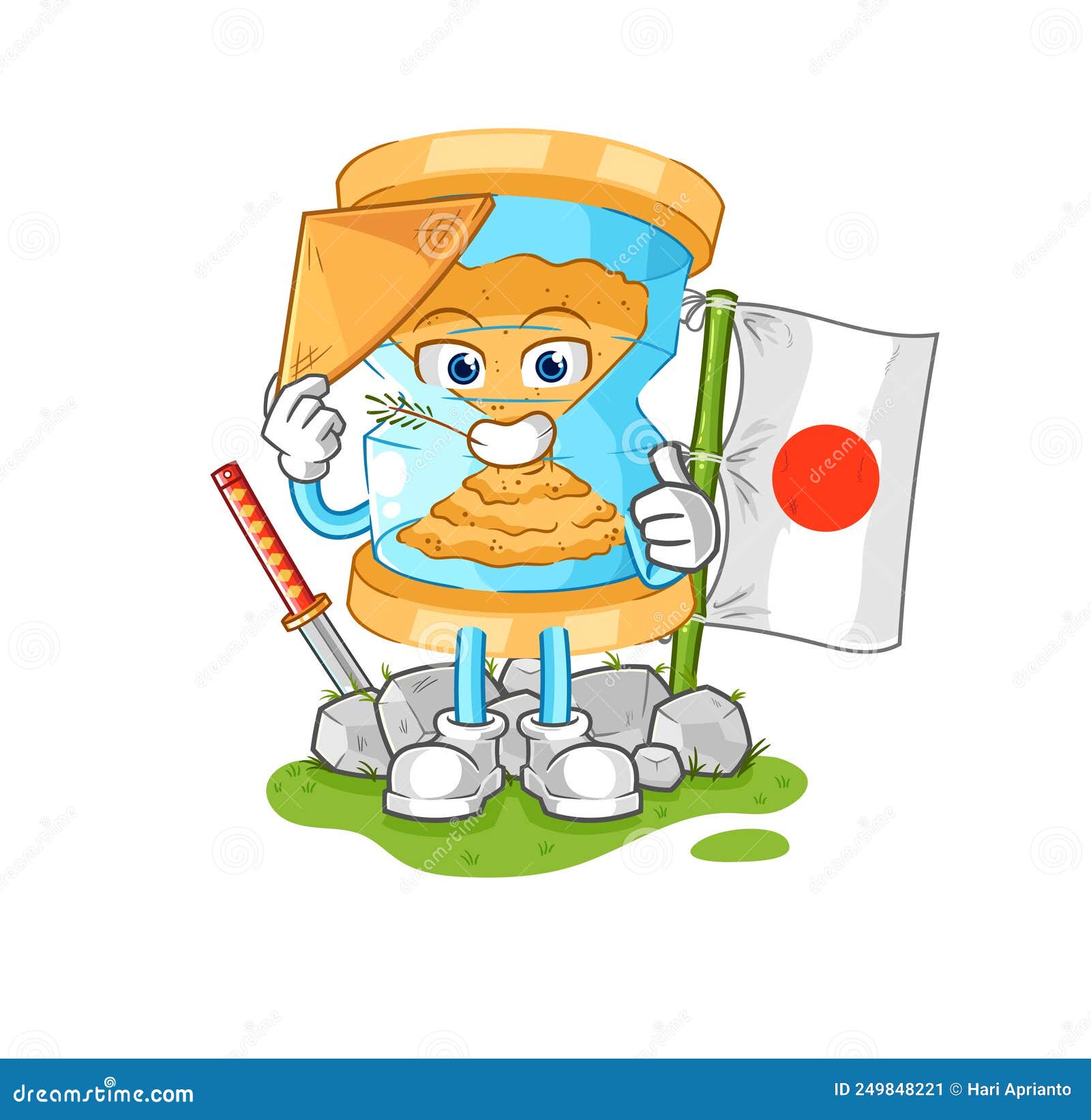 Hourglass Japanese Vector. Cartoon Character Stock Vector ...