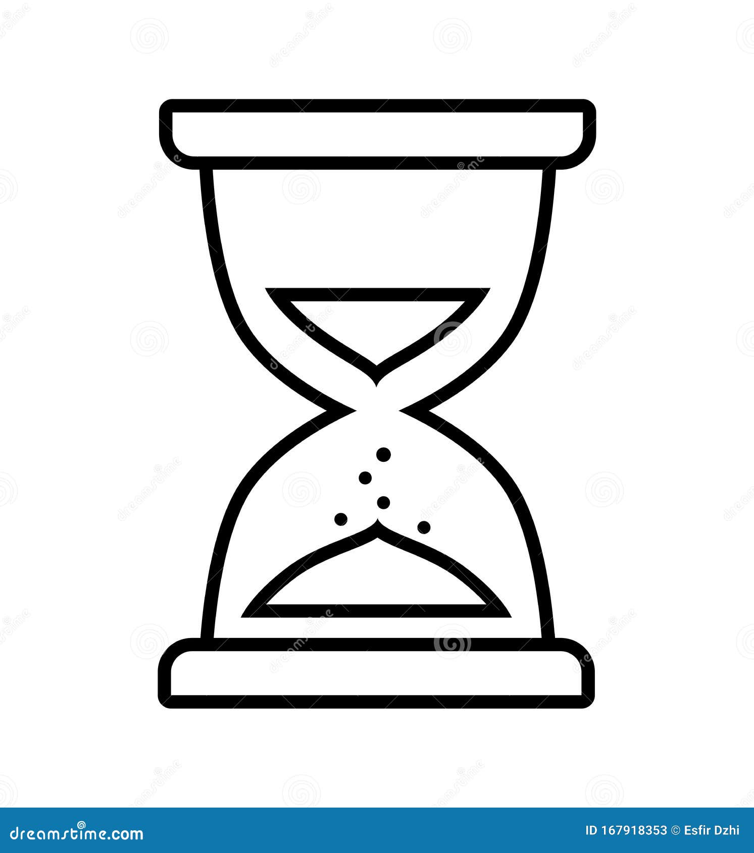 Hourglass Line Icon Flat Vector Object Isolated Stock Vector ...