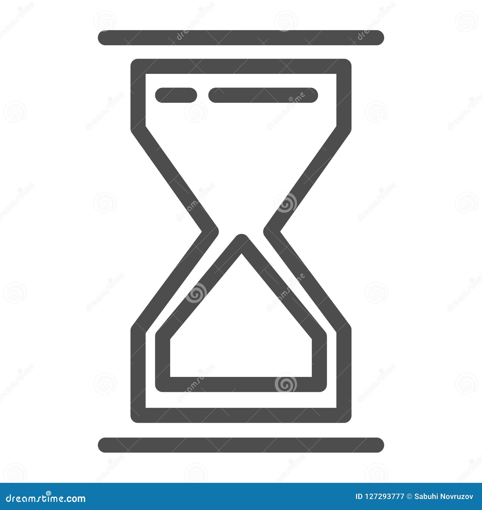 Hourglass Line Icon Time Is Over In Hourglass Vector Illustration